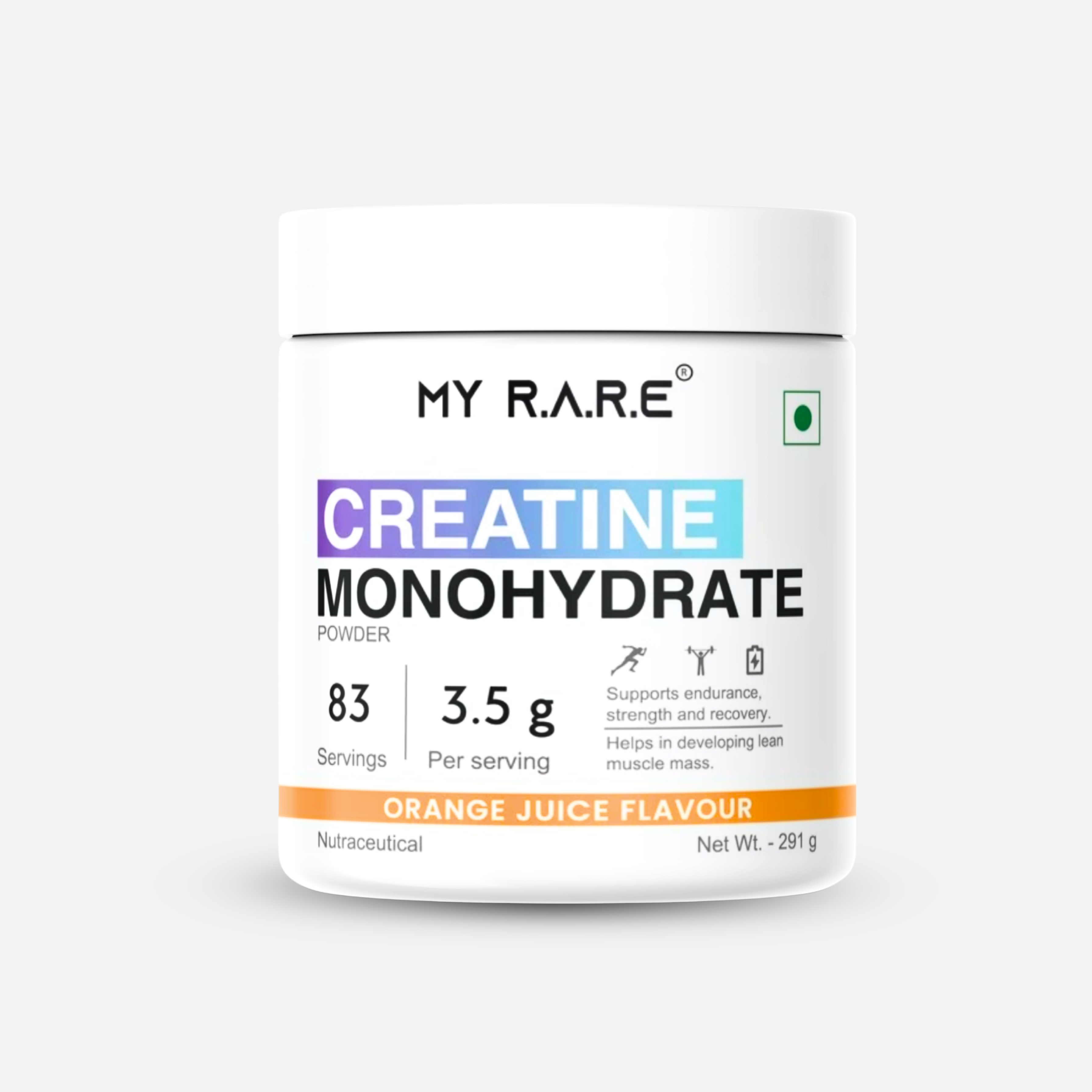 Creatine Monohydrate Orange | Flavoured Creatine Powder – MyRARE – My RARE